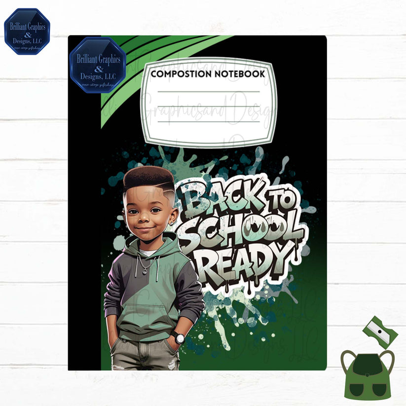 Back to School Ready – Composition Notebook Cover Template | Digital D ...